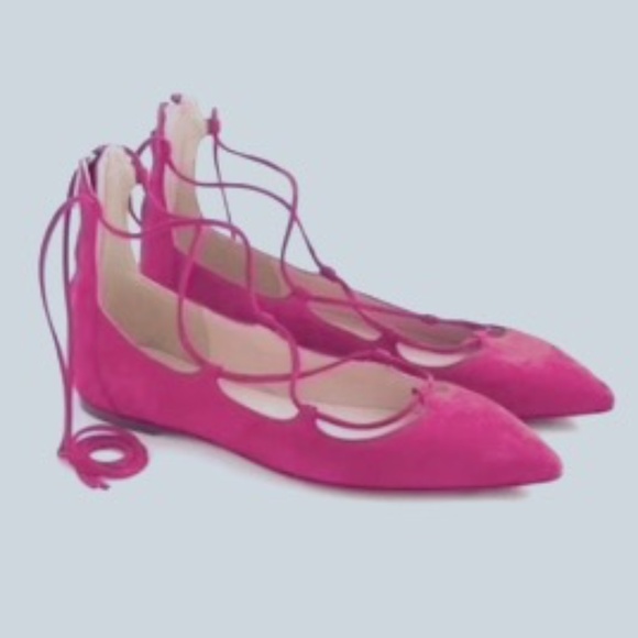 J. Crew | Shoes | New J Crew Suede Laceup Pointed Toe Flats 55 | Poshmark